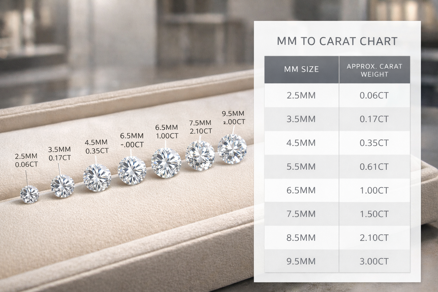 MM vs. Carat: Understanding Diamond Sizes with MM to Carat Charts ...