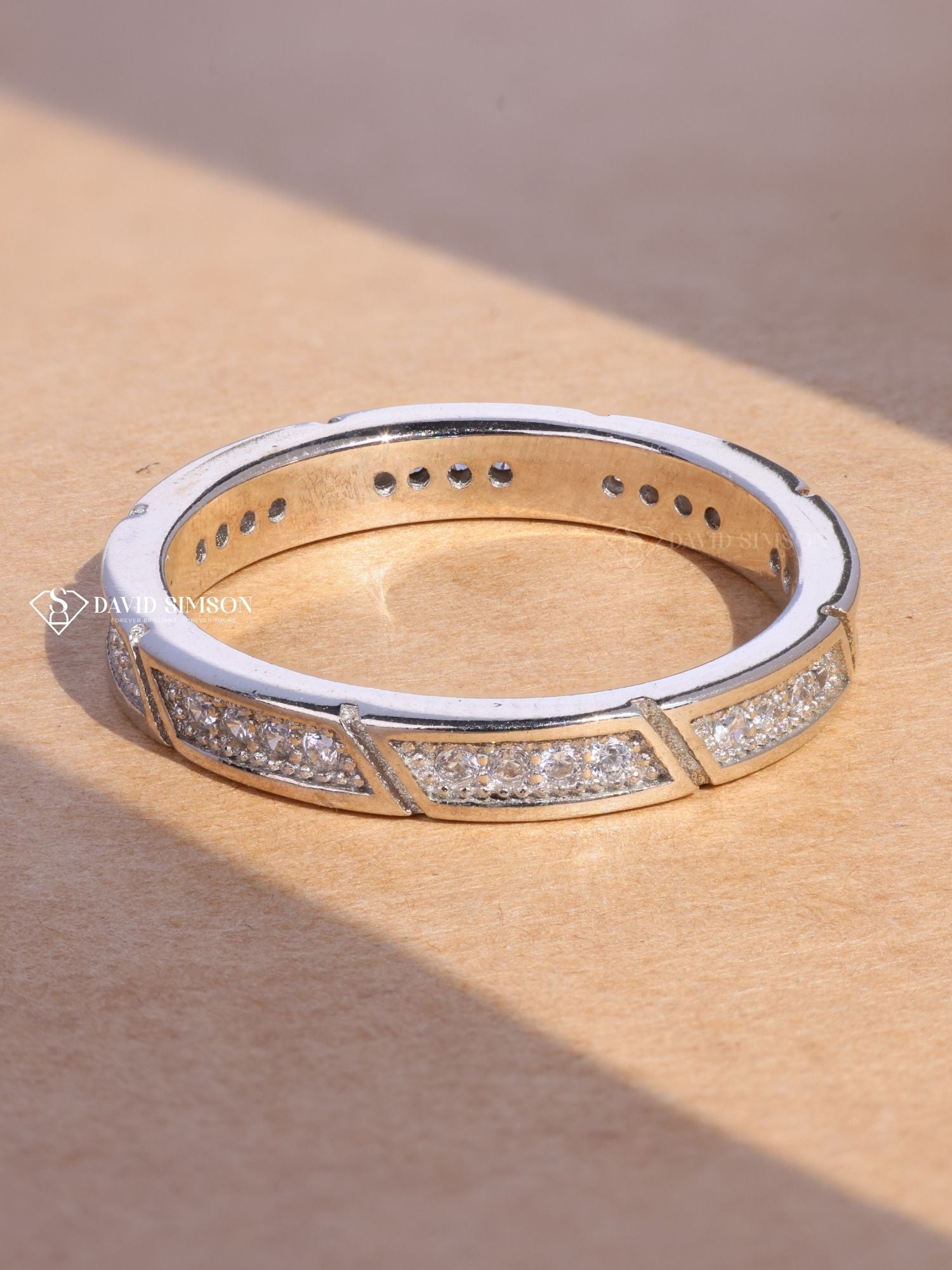 Round Cut Diamond Channel Setting Wedding Stacking Band – DAVID SIMSON