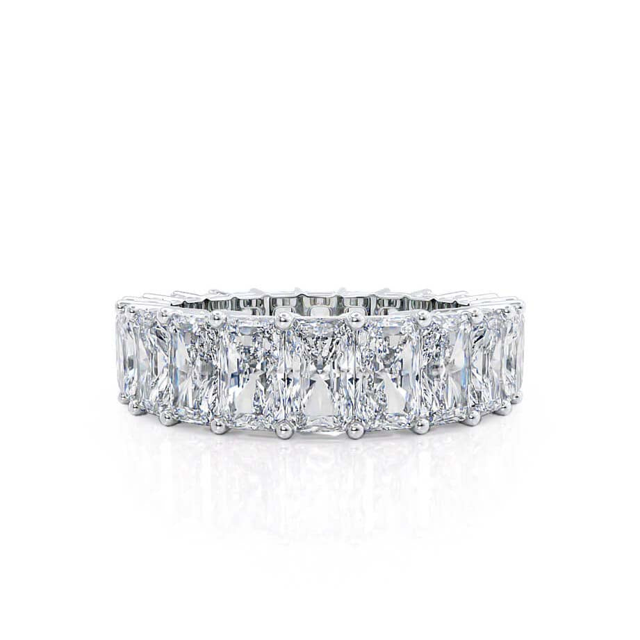 7.26 CT Radiant Shaped Moissanite Full Eternity Style Wedding Band ...