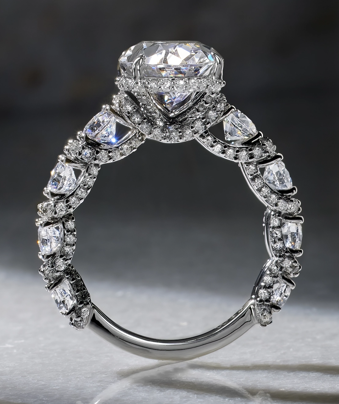 2CT Half Bezel Marquise Cut Solitaire Engagement Ring – DAVID SIMSON