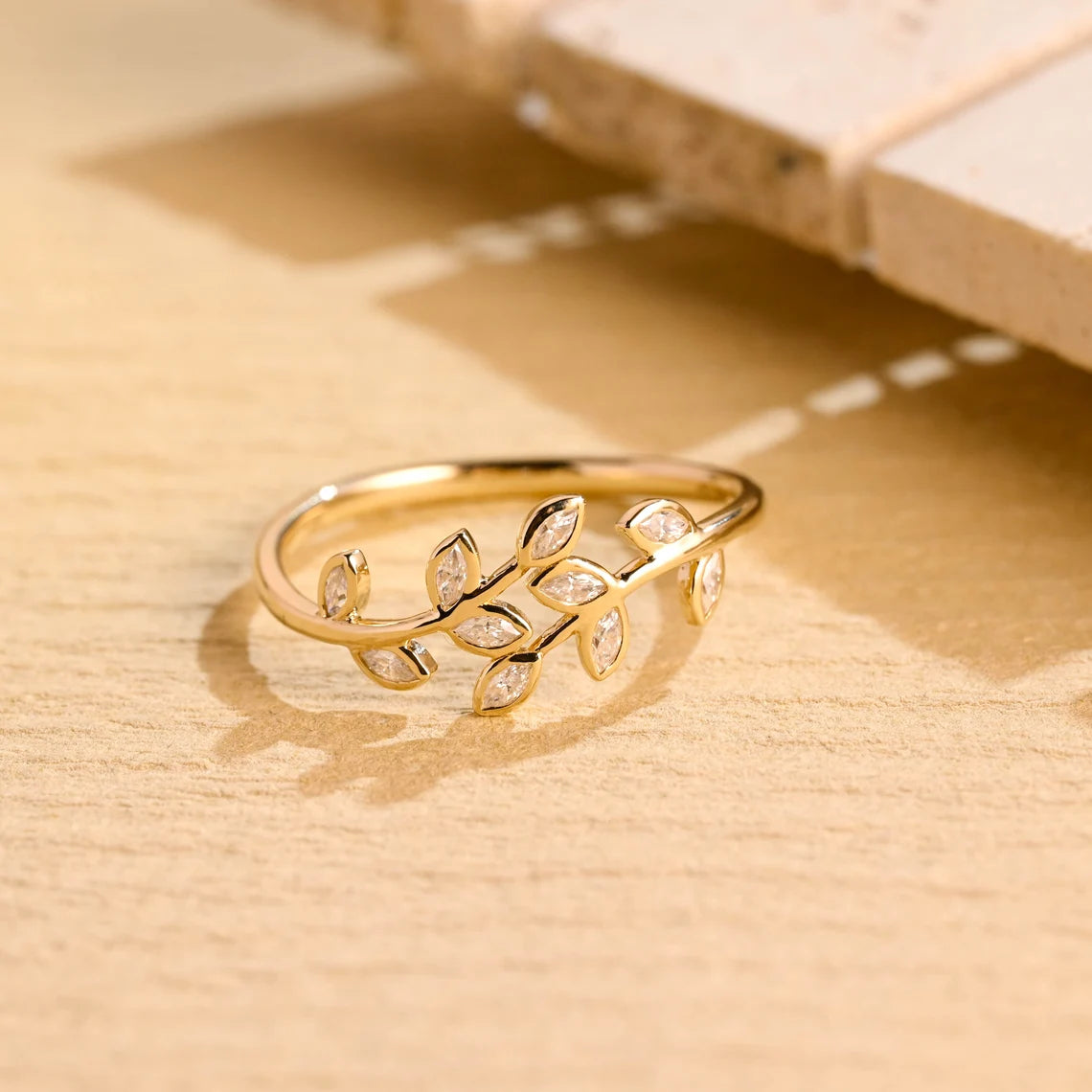 Marquise Cut Moissanite Diamond Leaf Style Wedding Band – DAVID SIMSON