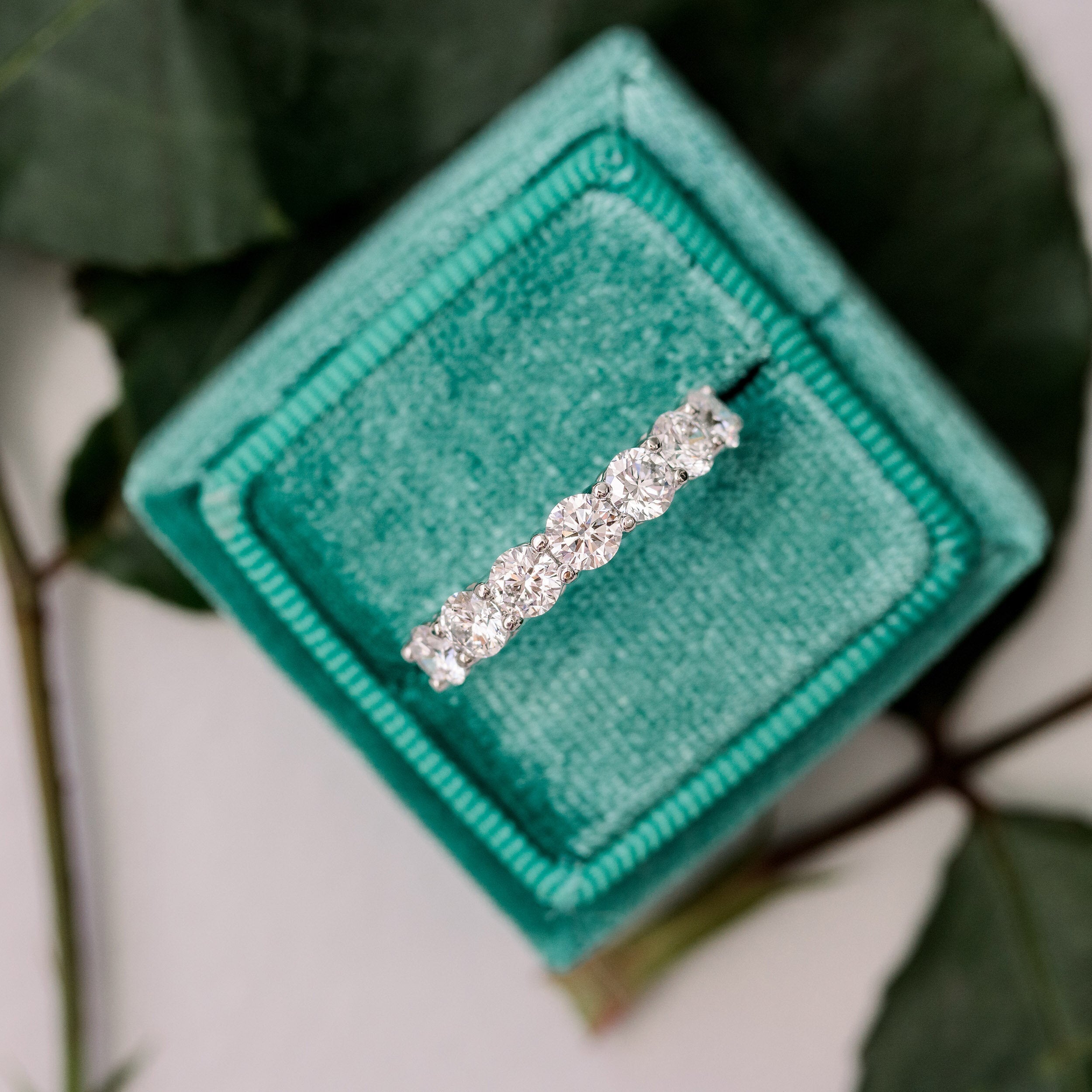 2.7mm Round Brilliant Cut 7 Stone Eternity Wedding Band – DAVID SIMSON