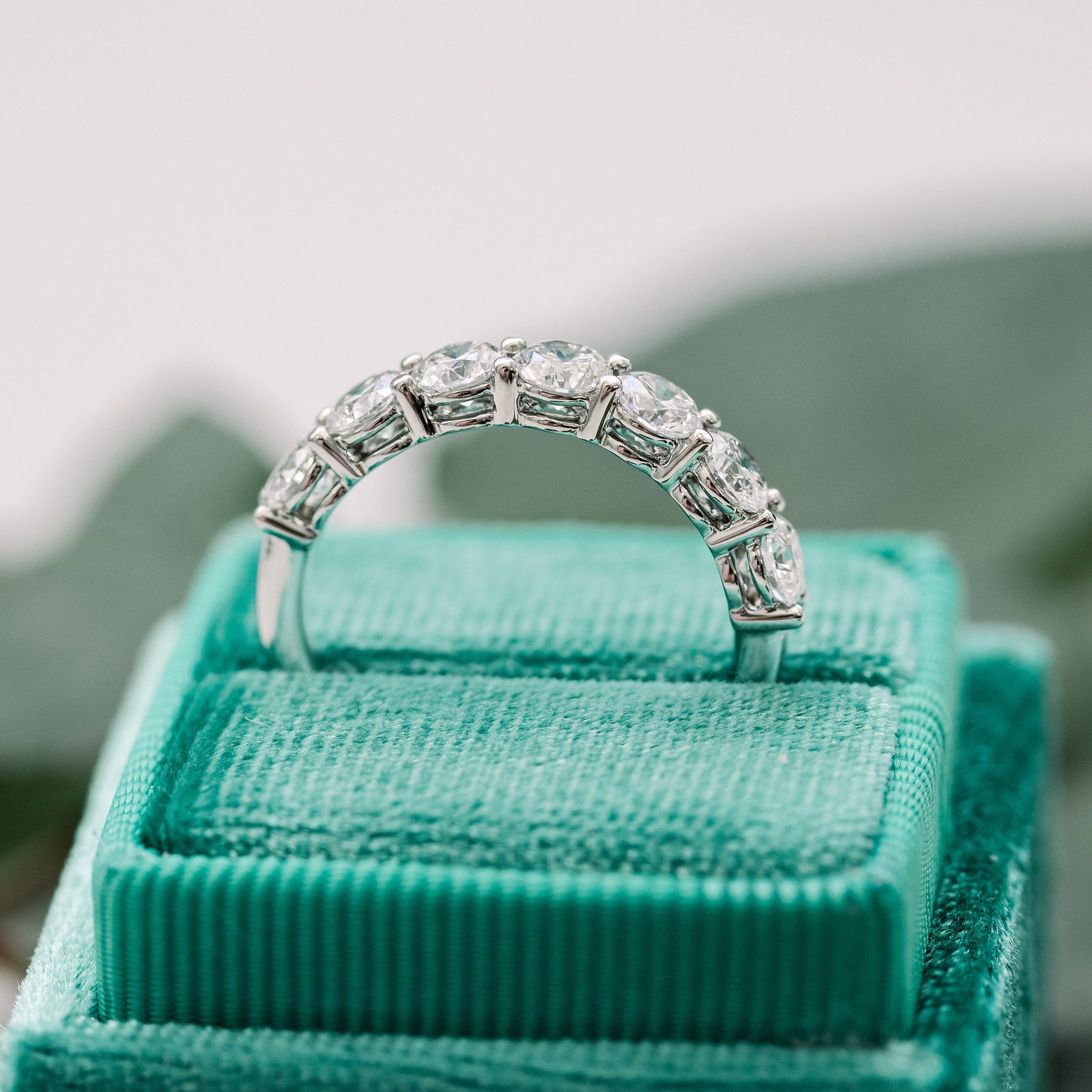 2.7mm Round Brilliant Cut 7 Stone Eternity Wedding Band – DAVID SIMSON