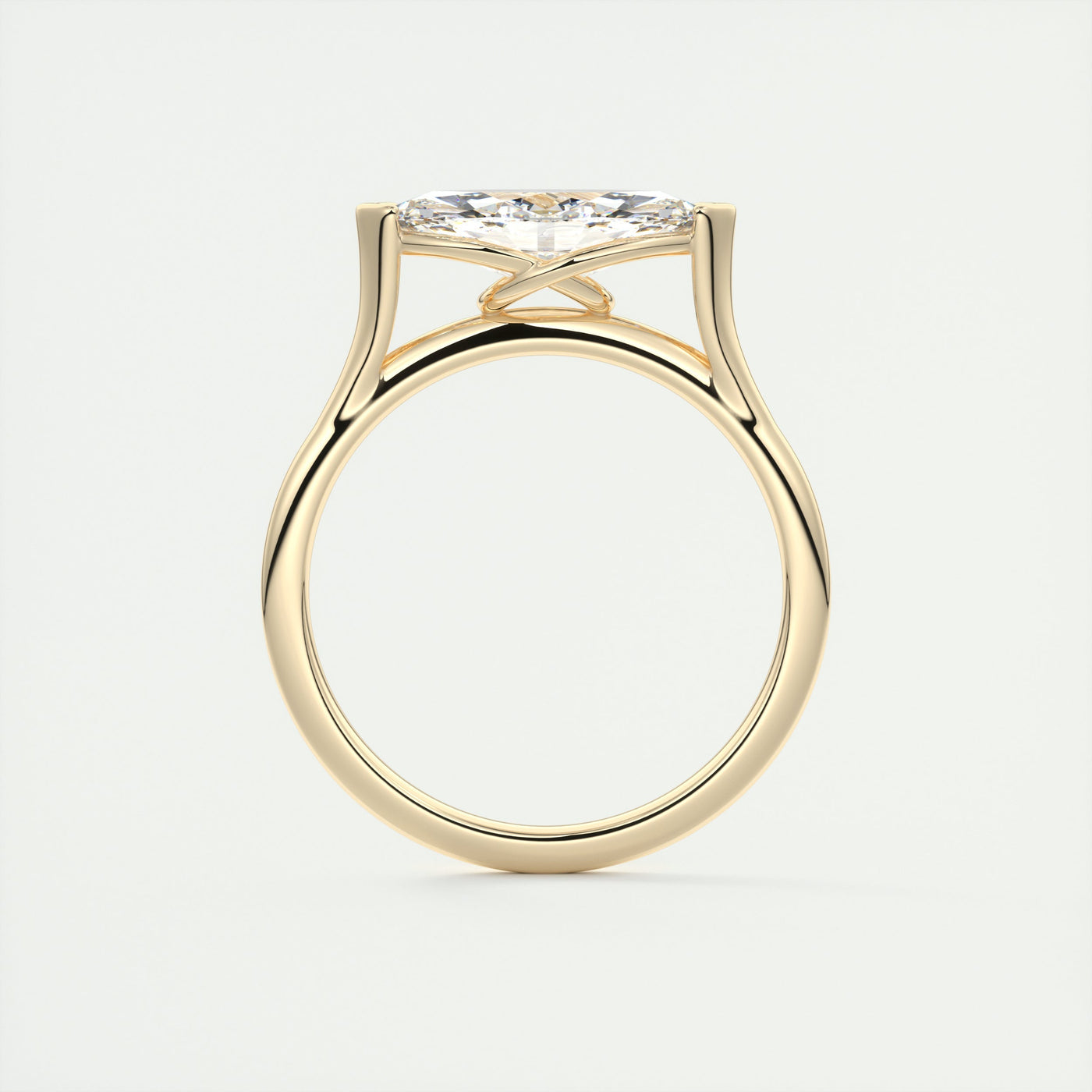 2CT East-West Marquise Cut Bezel Setting Moissanite Engagement Ring ...